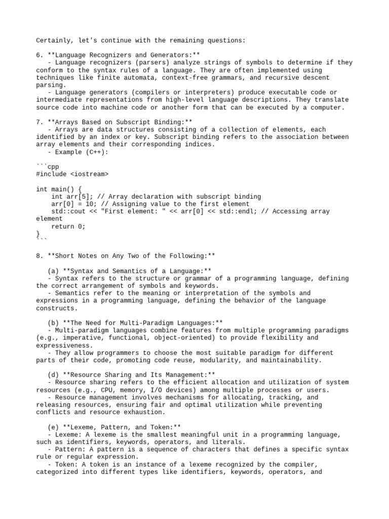 PPL Ans | PDF | Parsing | Software Engineering