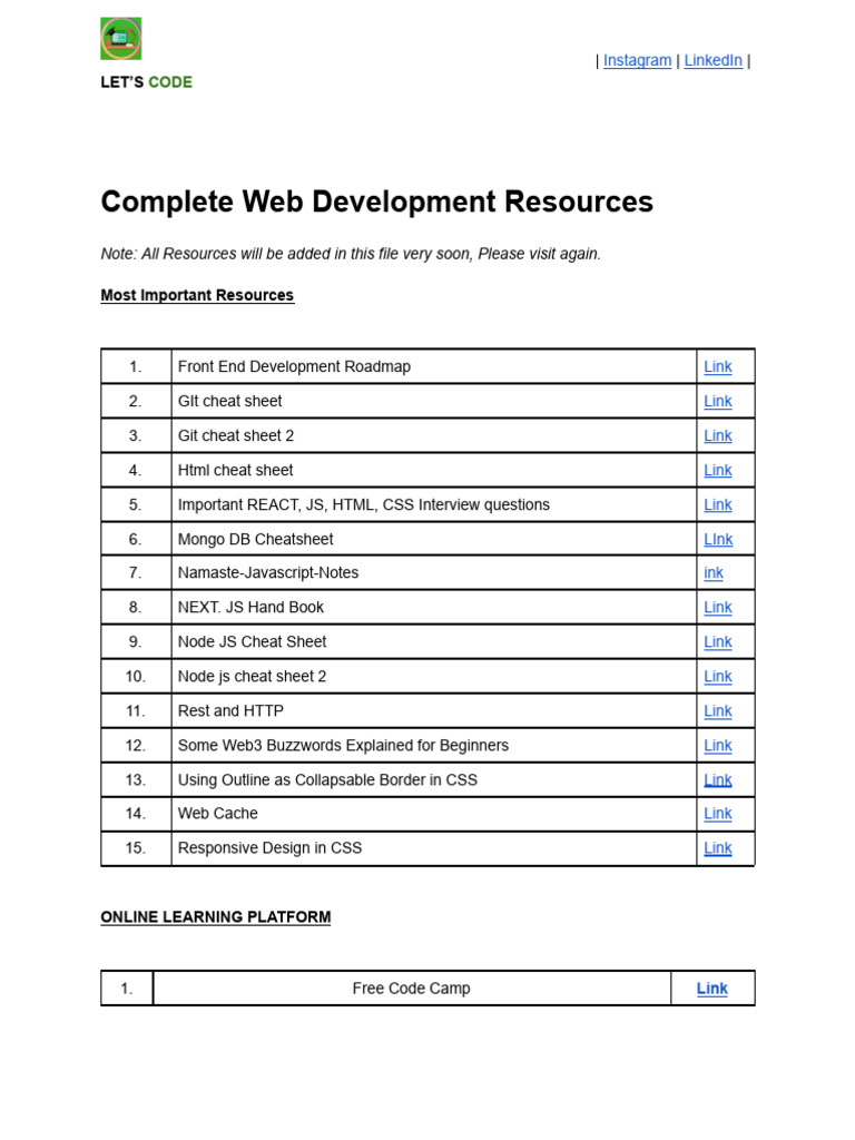 complete web development resource | PDF | Html5 | World Wide Web