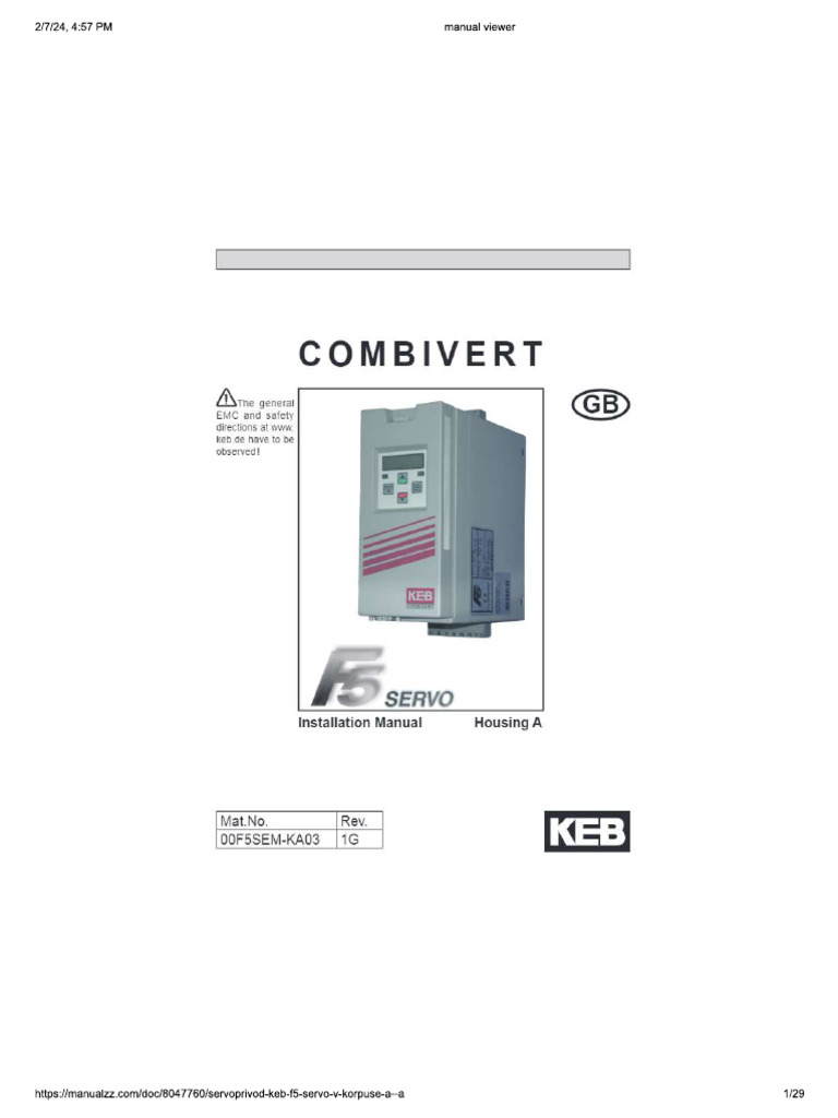 COMBIVERT F5 Servo | PDF