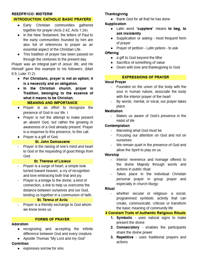 REED | PDF | Prayer | Lord's Prayer