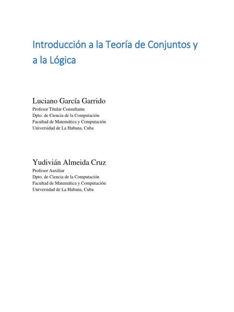Libro Logica Final Entregado | PDF | Conjunto (Matemáticas) | Lógica ...
