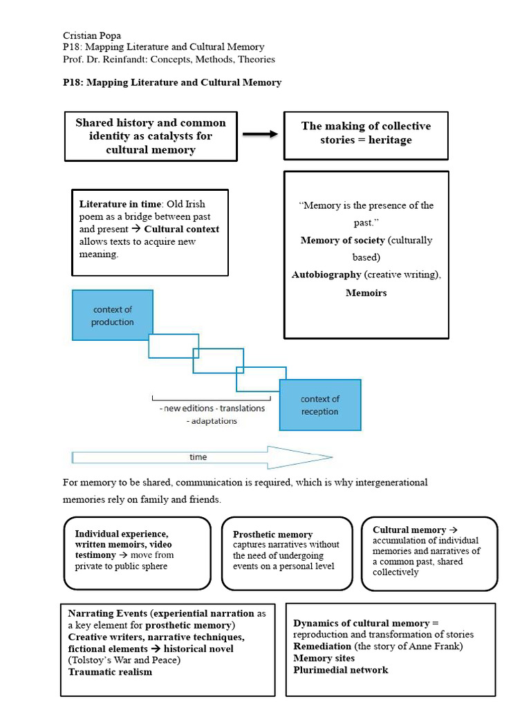 P18 Mapping Literature and Cultural Memory | PDF | Memory | Narrative