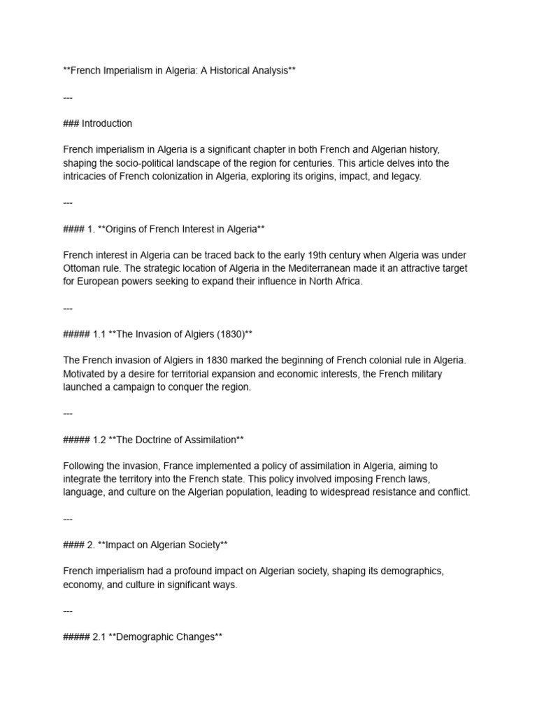 French Colonialism's Algerian Legacy | PDF | Colonialism | Algeria