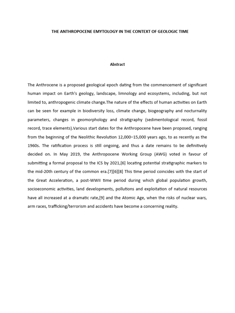 THE ANTHROPOCENE-WPS Office | PDF | Anthropocene | Earth Sciences