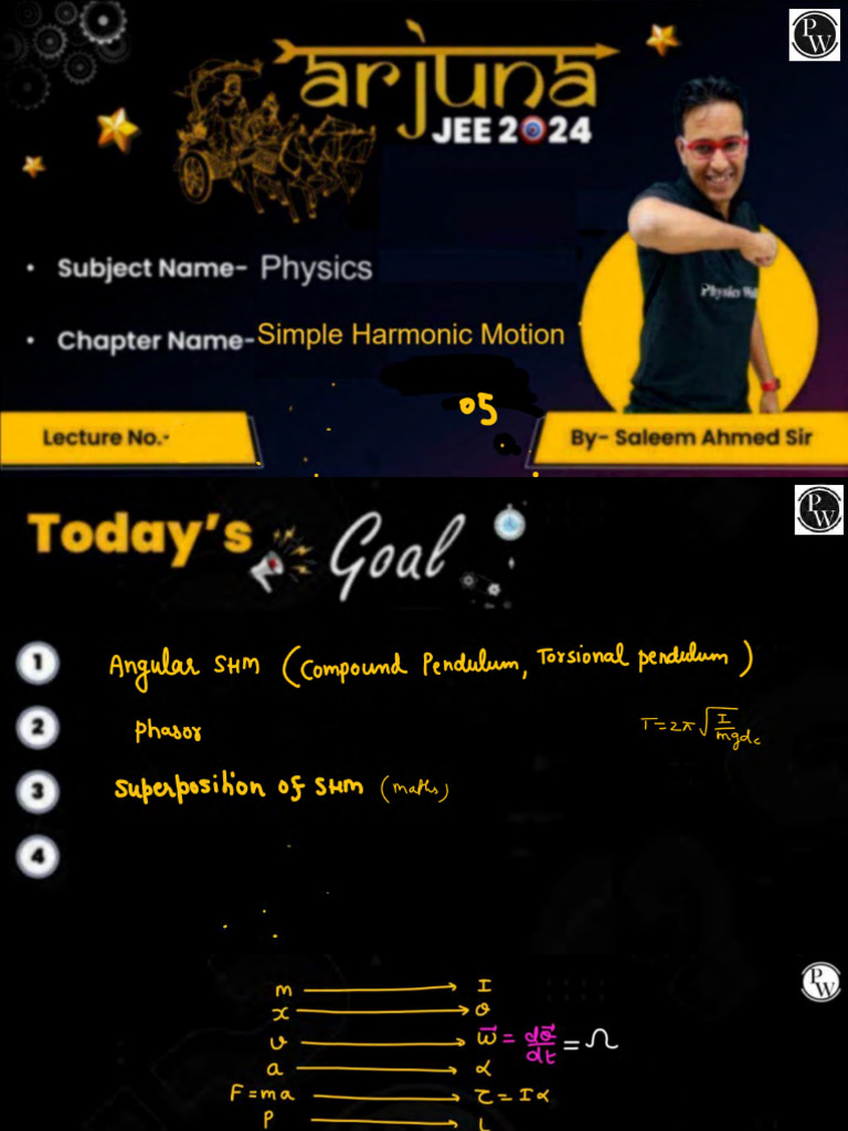 Simple Harmonic Motion 05 - Class Notes - Arjuna JEE 2024 | PDF