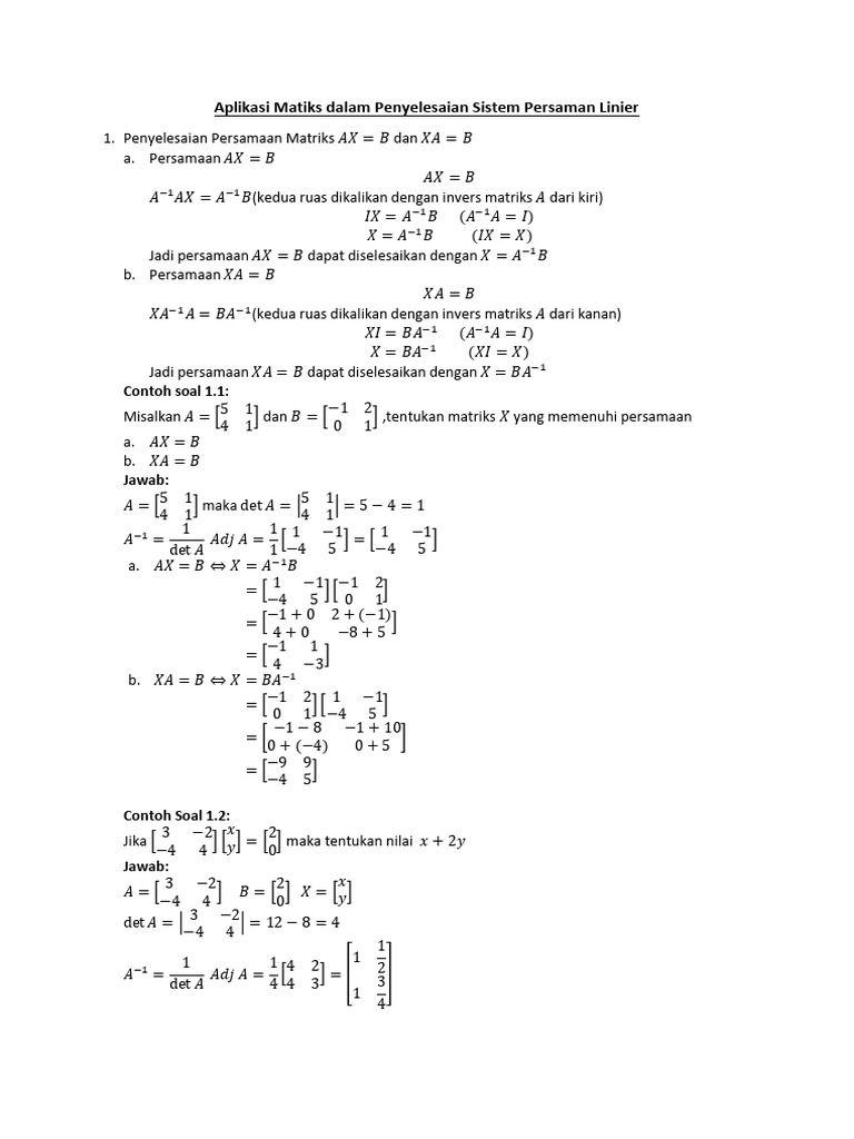Aplikasi Matriks (Part3) | PDF