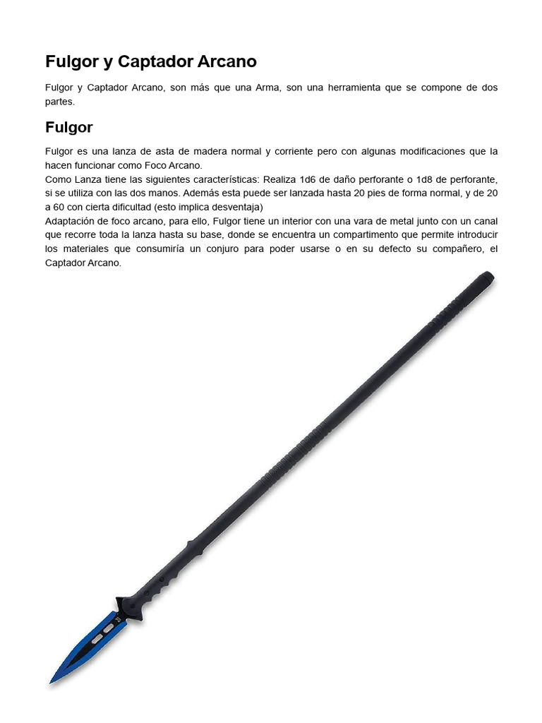 Fulgor y Captador Arcano | PDF