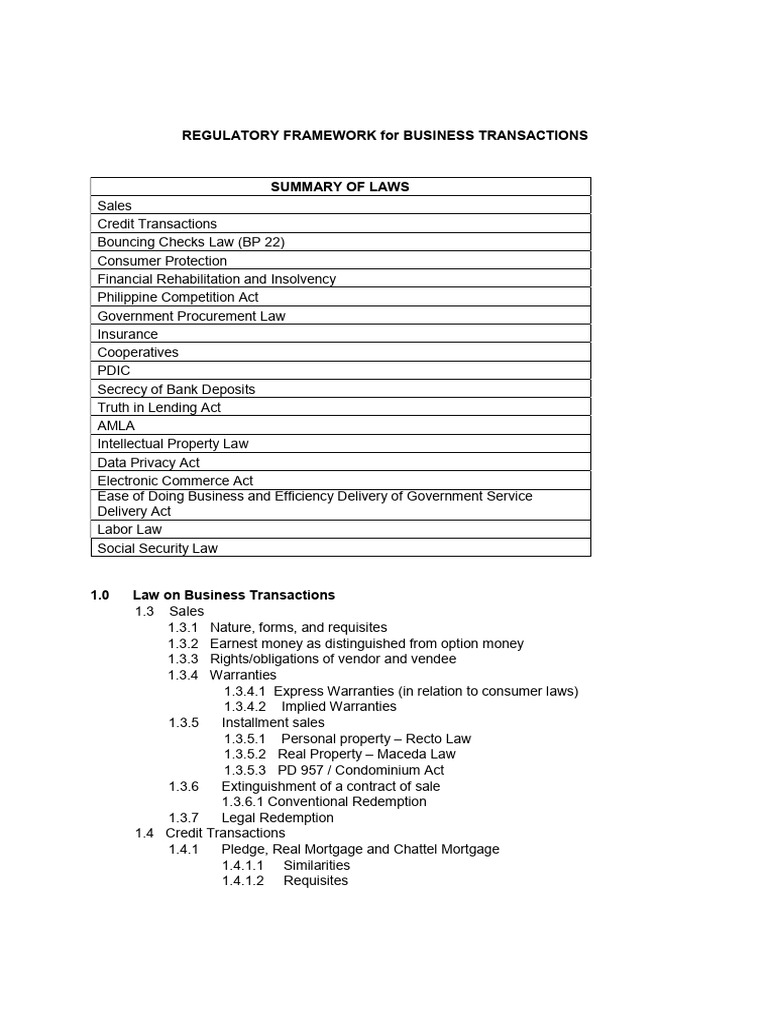 RFBT Syllabus | PDF | Mortgage Law | Parental Leave