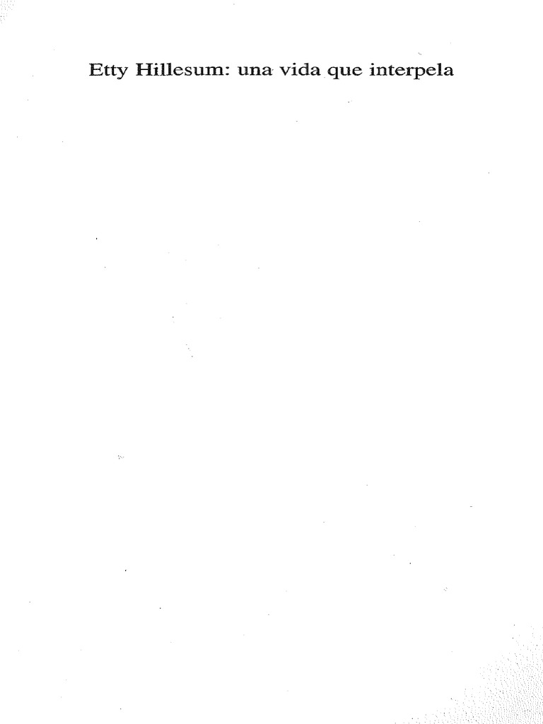 Etty Hillesum Una Vida Que Interpela | PDF