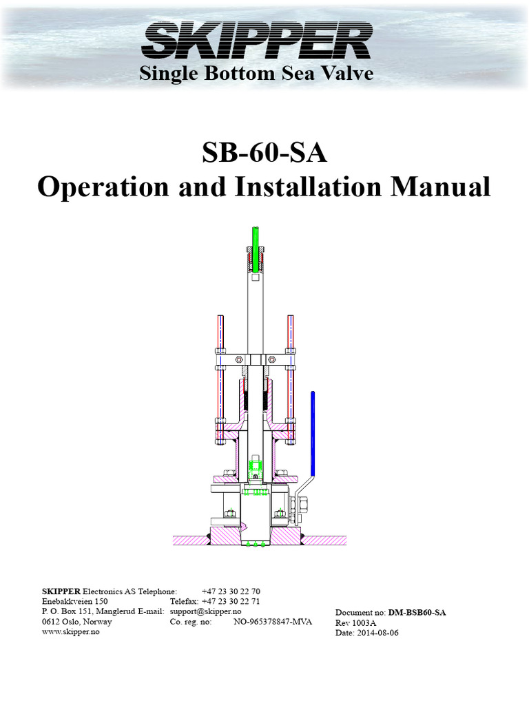 SKIPPER SB-60-SA Sea Valve Manual | PDF | Valve | Welding