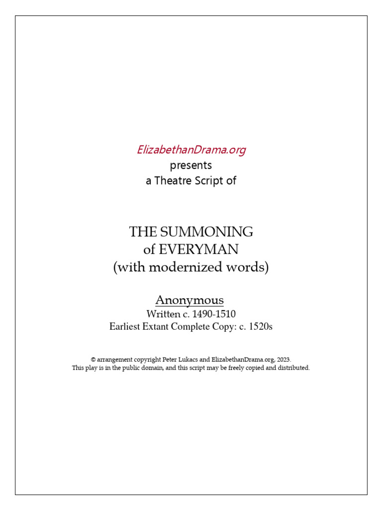 Everyman Script Modern | Download Free PDF | Confession (Religion ...