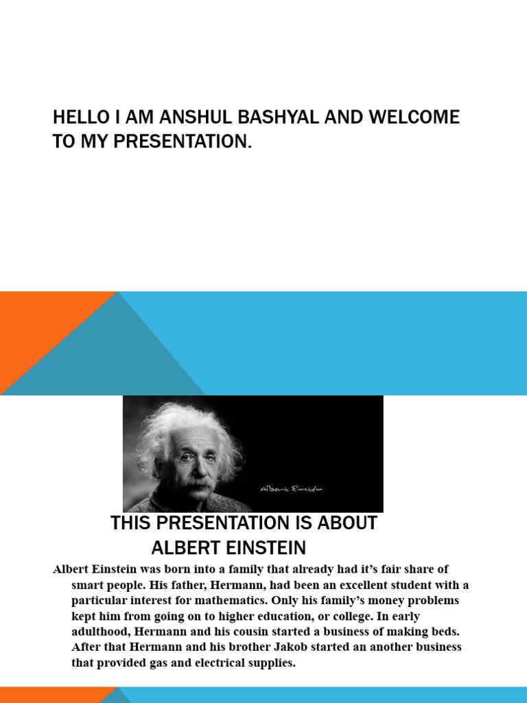 Hello My Name Is Anshul Bashyal and Welcome | PDF | Albert Einstein | Science