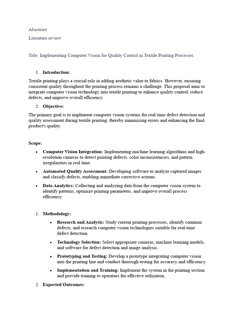 Computer Application Lab Project Proposal | PDF | Computer Vision | Machine Learning