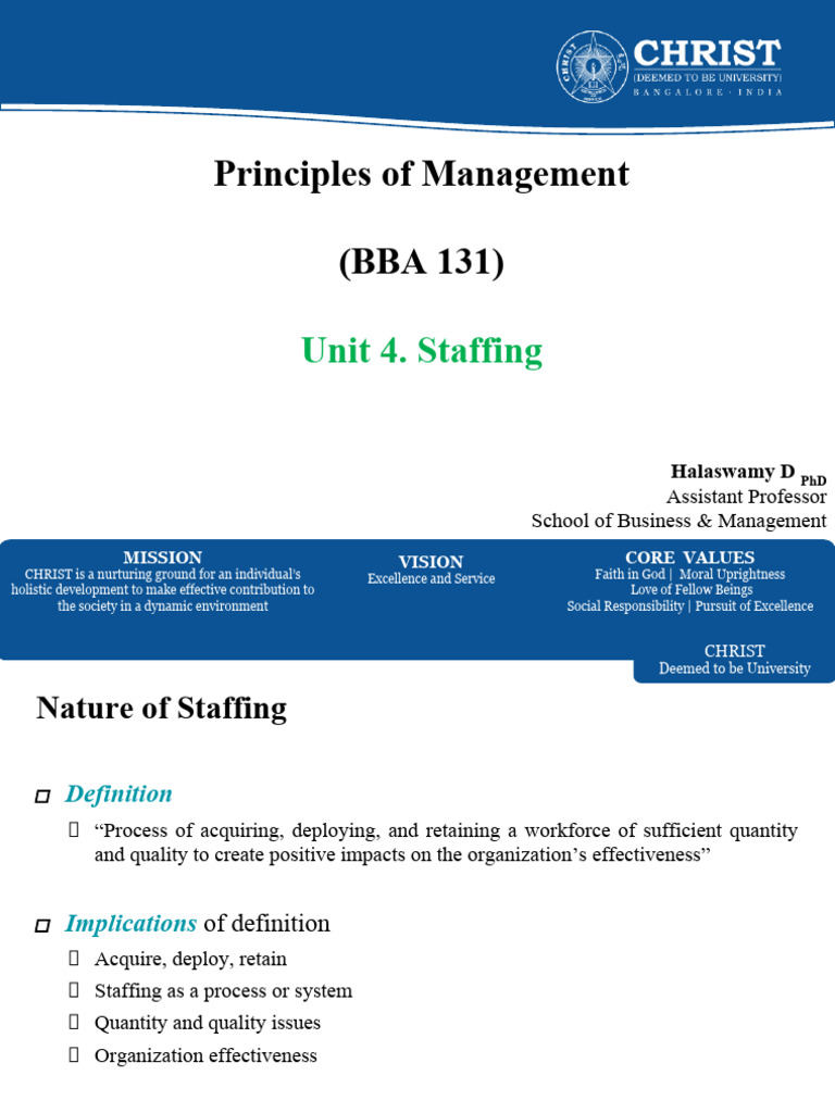 UNIT 4 Staffing | PDF | Recruitment | Human Resources