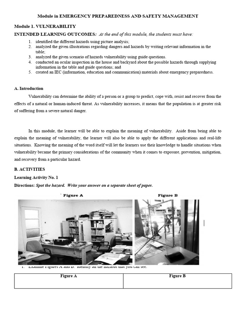 BPED-10-Emergency-Preparedness-and-Safety-Management (MODULE-1) | PDF ...