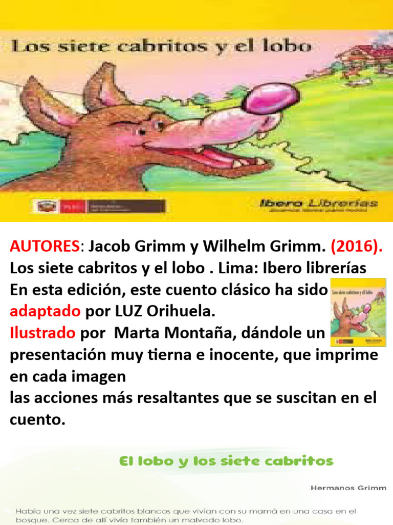 EL LOBO Y LOS SIETE CABRITOS | PDF