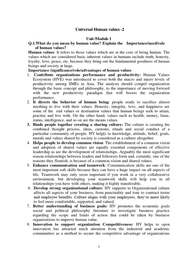 UHV All Units | PDF | Happiness | Experience