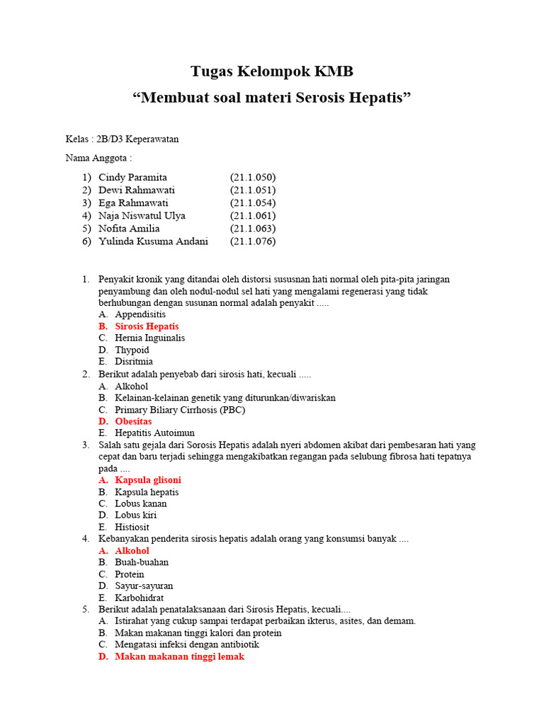 KMB (Sirosis Hepatis) Kelompok | PDF