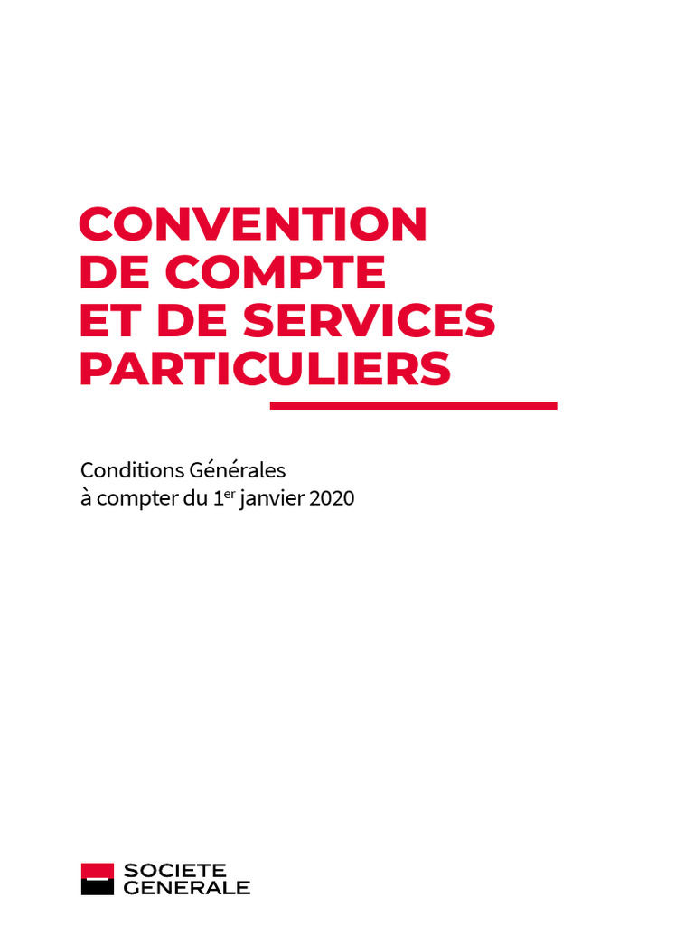 Convention de Compte Et de Services Particuliers: Conditions Générales ...