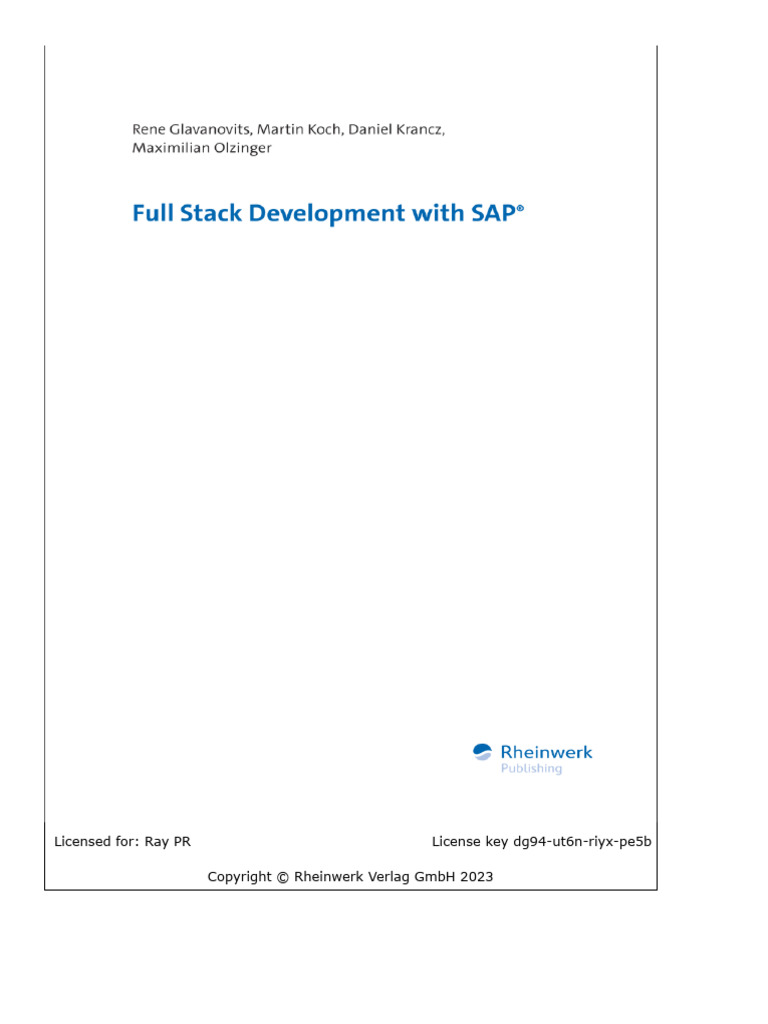 Full Stack Development With SAP-SAMPLE | PDF | Social Information Processing | Property Law