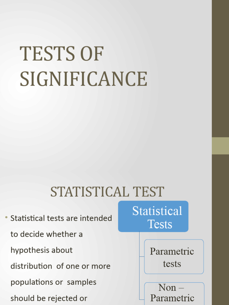 Tests of Significance | PDF | Student's T Test | Analysis Of Variance