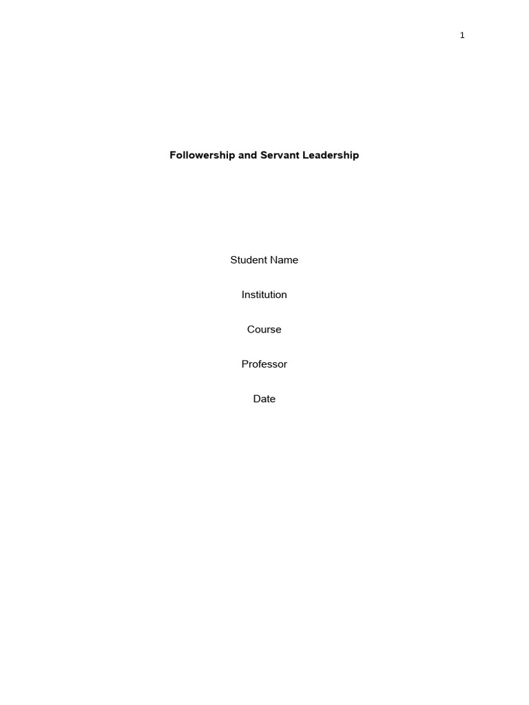 Followership and Servant Leadership | PDF | Leadership | Servant Leadership