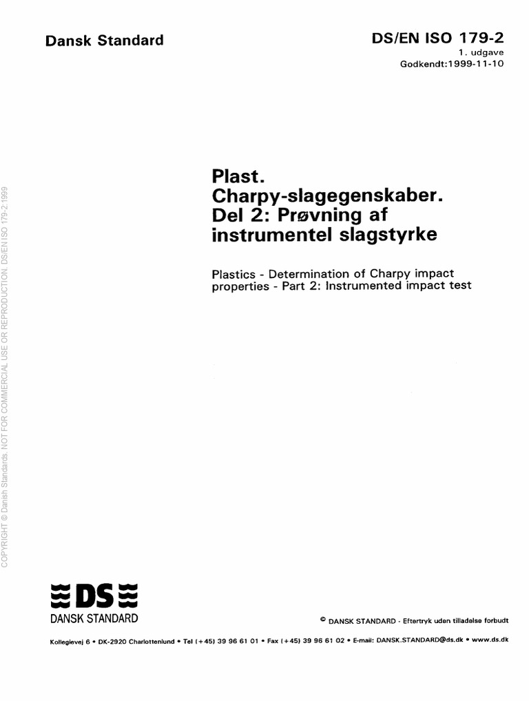 En Iso 179-21999 | PDF | International Organization For Standardization ...