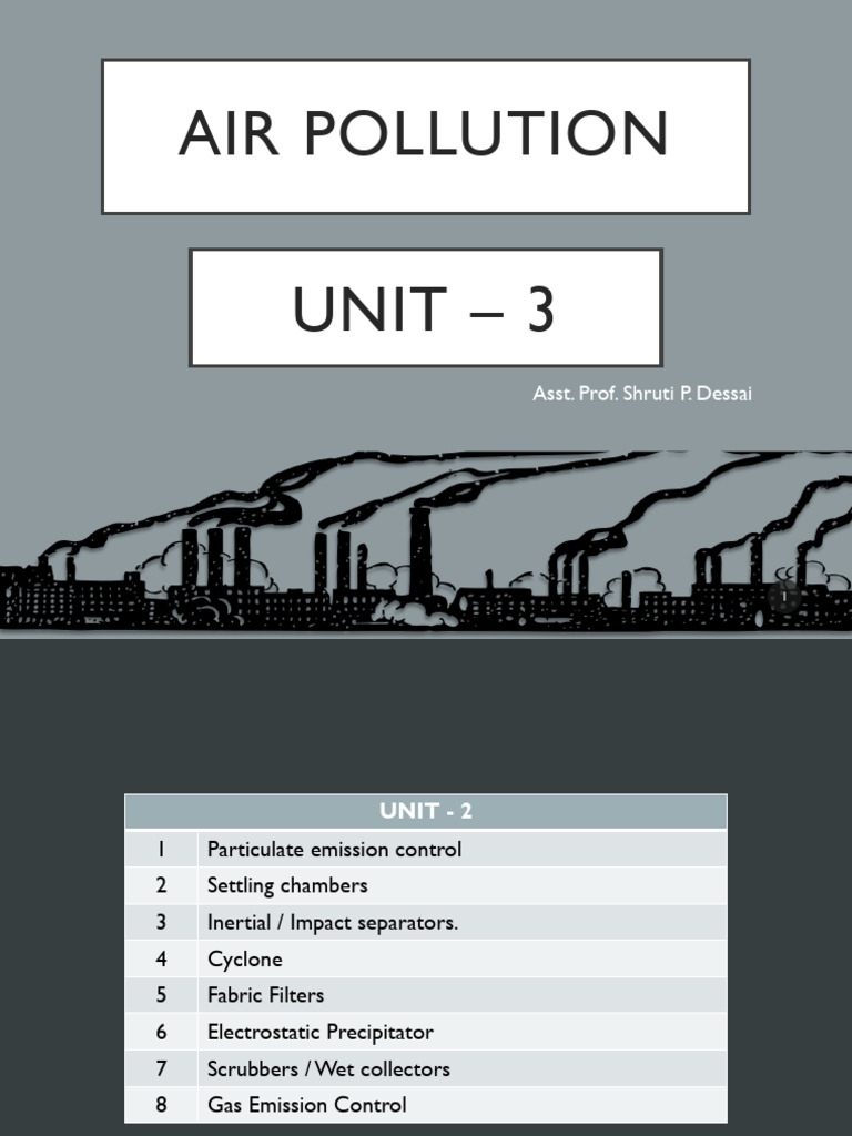 Unit 3 - Air & Noise Pollution and Control - Control Technologies | PDF ...