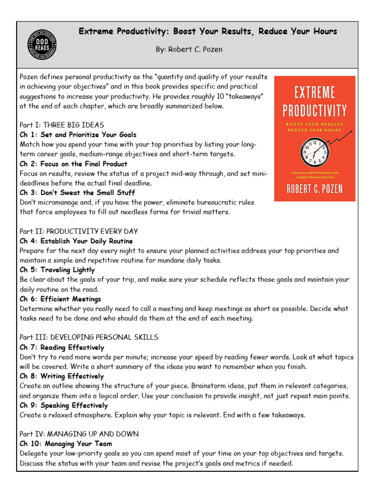 Extreme Productivity Tips & Strategies | PDF | Cognitive Science | Cognition