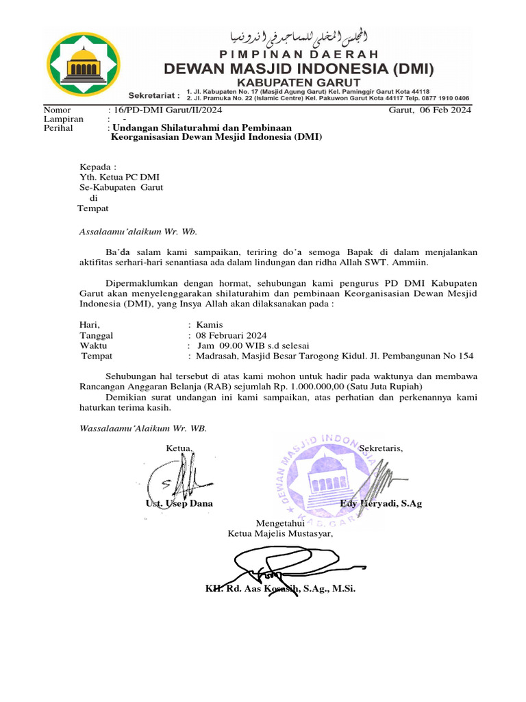 Undangan Shilaturahmi DMI 2024-1 | PDF