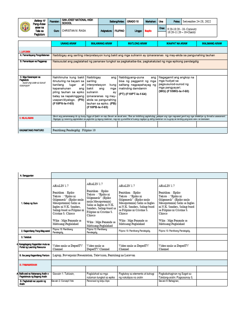 7 FIL DLL Sept-24-28-2022 | PDF