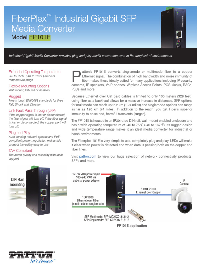 Media Converter Fp101e - Datasheet - 50000119 | PDF | Ethernet ...
