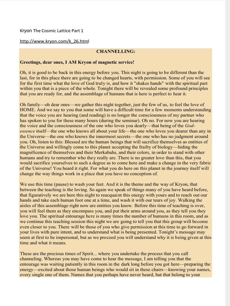 Kryon - The Cosmic Lattice | PDF | Universe | Physics