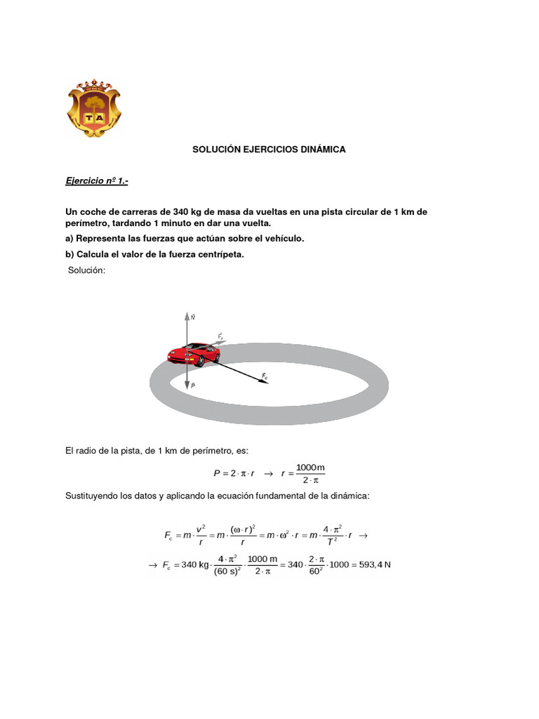 Solución Ejercicios Dinámica | PDF | Fuerza | Dinámica (Mecánica)
