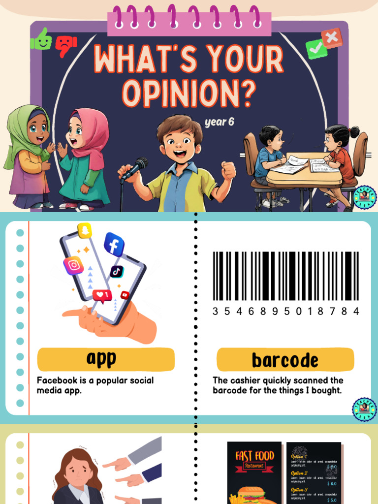 What's Your Opinion-Year 6 Flashcards | PDF