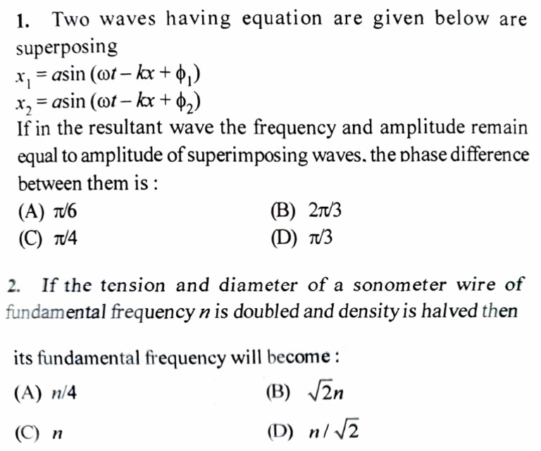 Standing Waves Q | PDF | Harmonic | Frequency