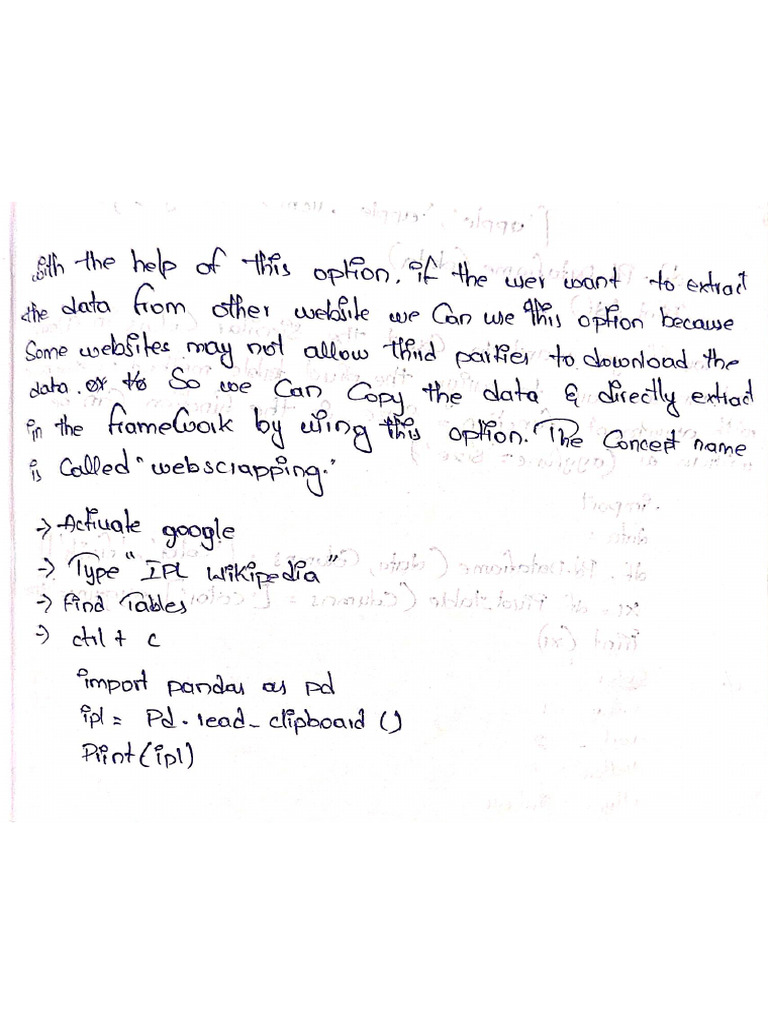 Python Example on IPL Wikipedia Data | PDF