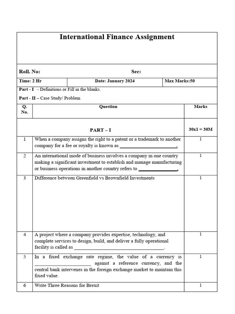 International Finance Assignment | PDF | Exchange Rate | Foreign ...