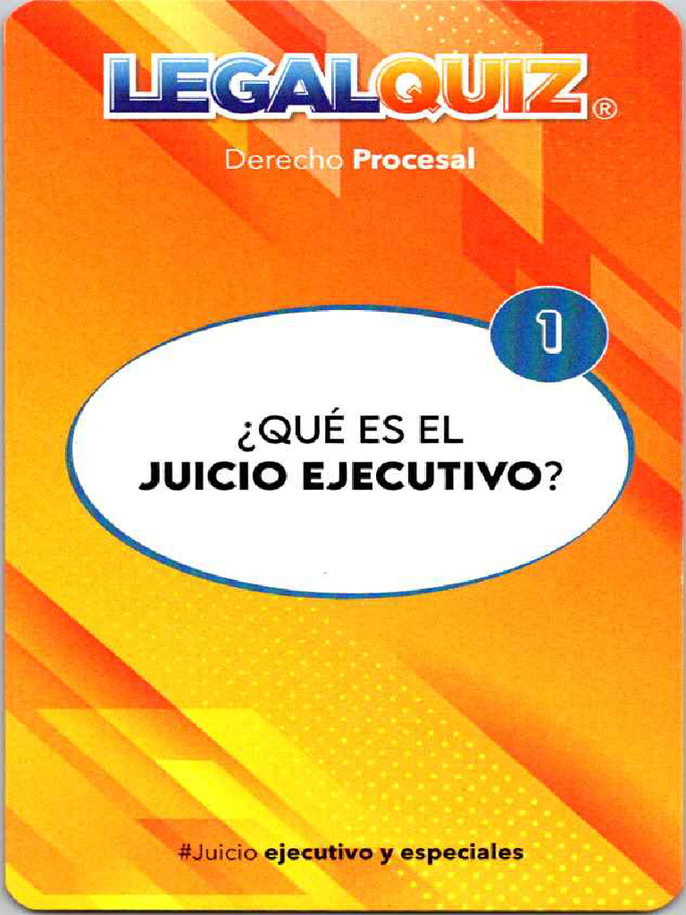 Juicio Ejecutivo y Especiales, Legal Quiz | PDF