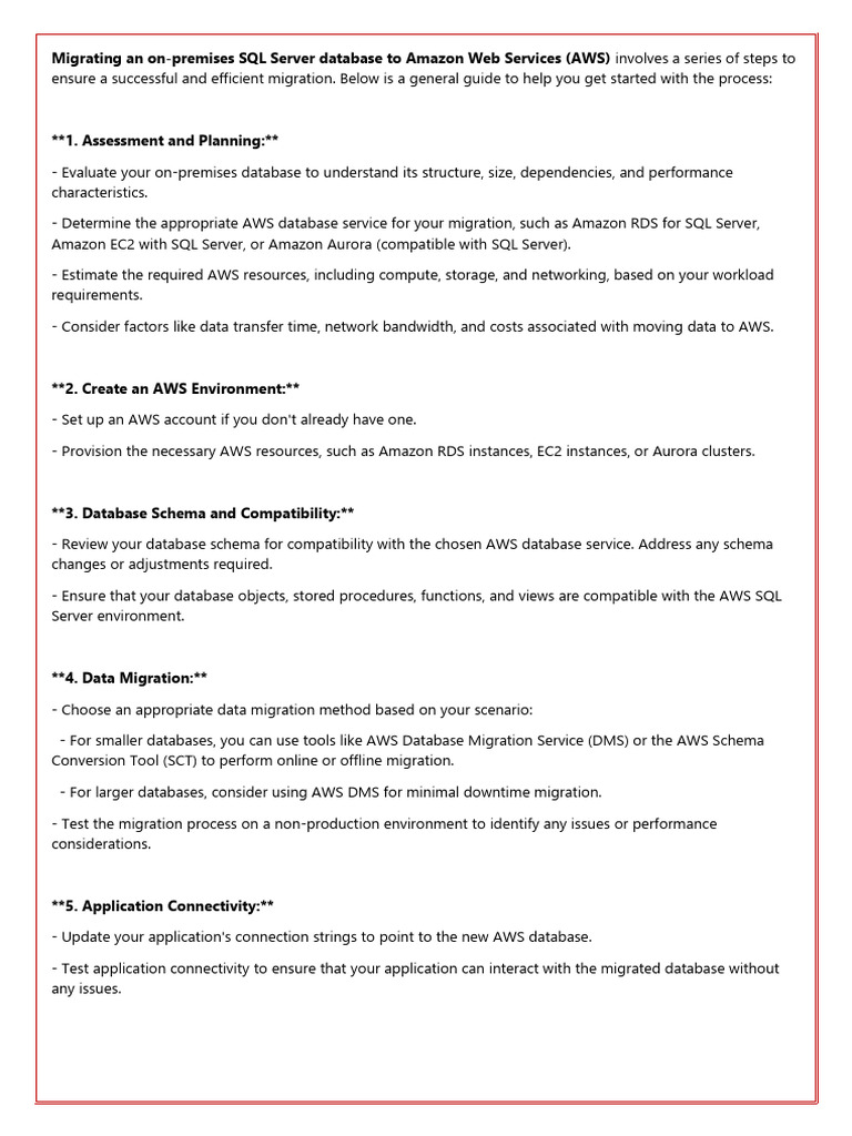 AWS SQL Server Migration Guide | PDF | Databases | Amazon Web Services