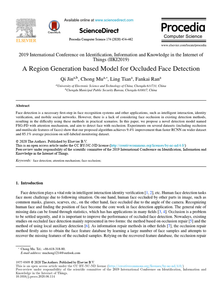 A Region Generation Based Model For Occluded Face Detection | PDF ...
