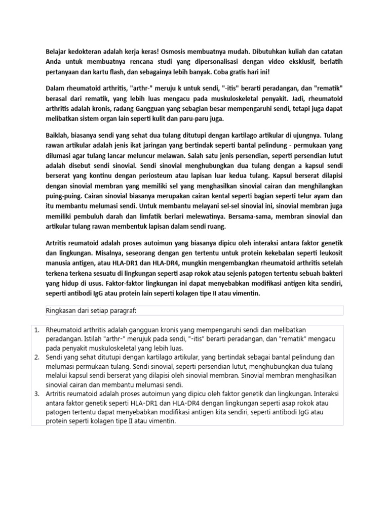 Ringkasan Osmosa Ra | PDF