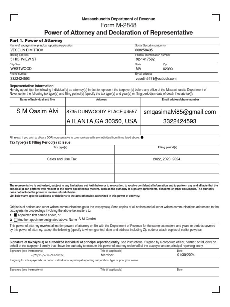 Form 2848 | Download Free PDF | Power Of Attorney | Certified Public ...