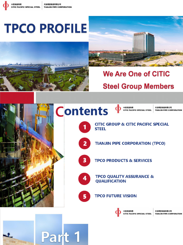 CITIC-TPCO Company Profile 2023.5.18-Presentation | PDF | Pipe (Fluid Conveyance) | Building ...