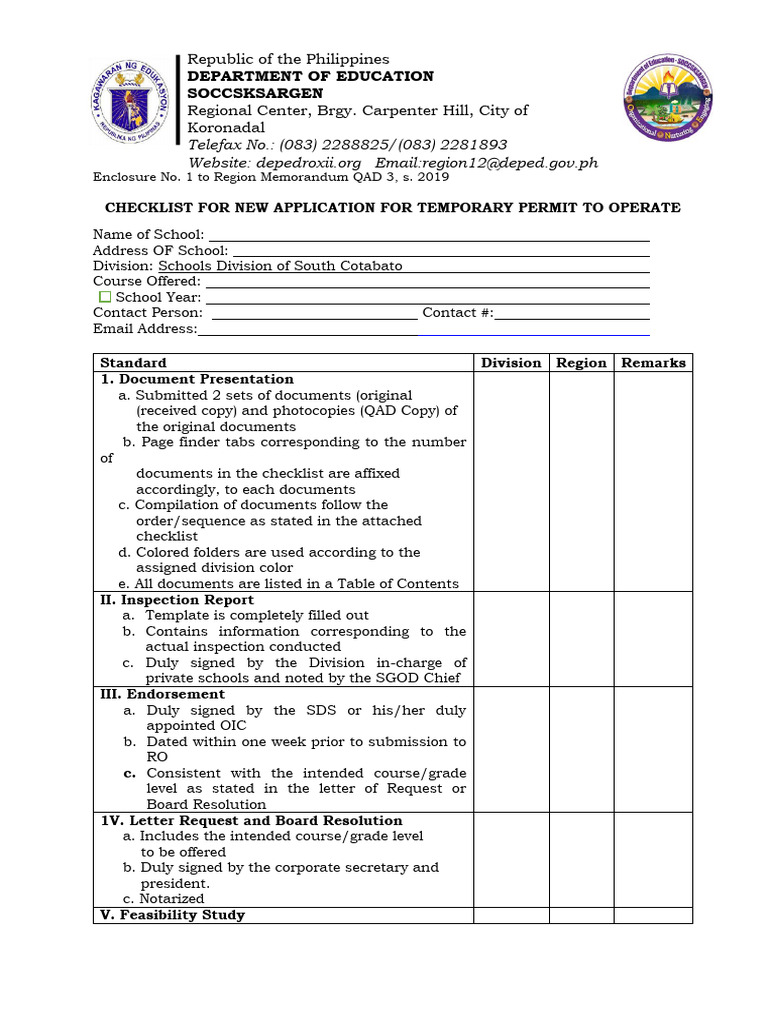 TPO and GR Checklist | PDF