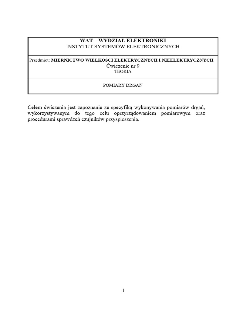 CW9 Pomiary Drgan - Teoria | PDF