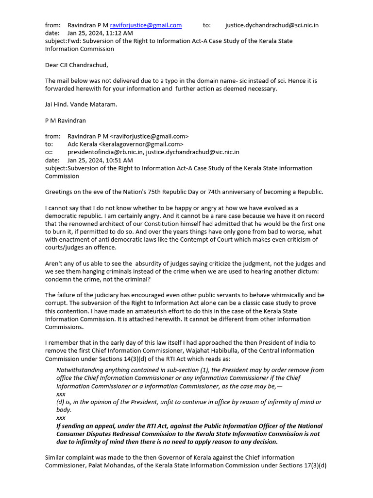 Case Study on RTI Act Subversion in Kerala | PDF | Justice | Crime ...