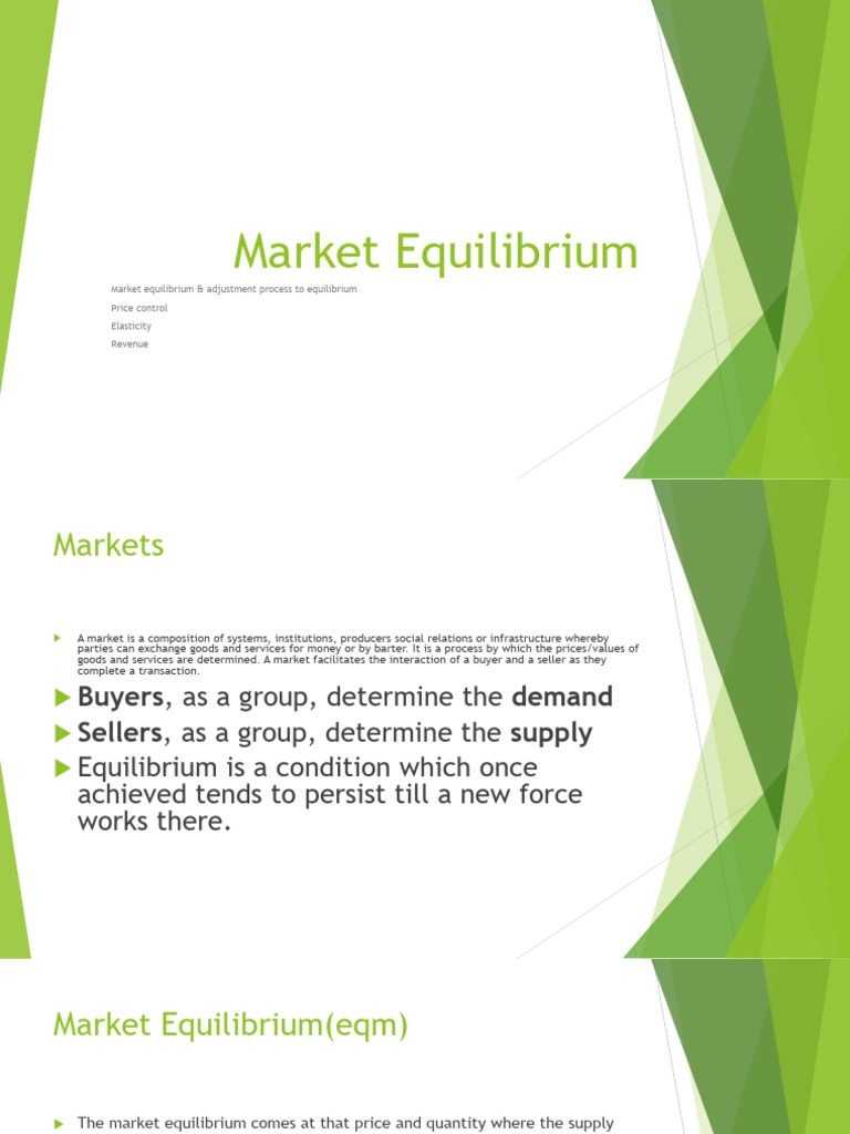 Market Equilibrium | PDF | Economic Equilibrium | Supply And Demand