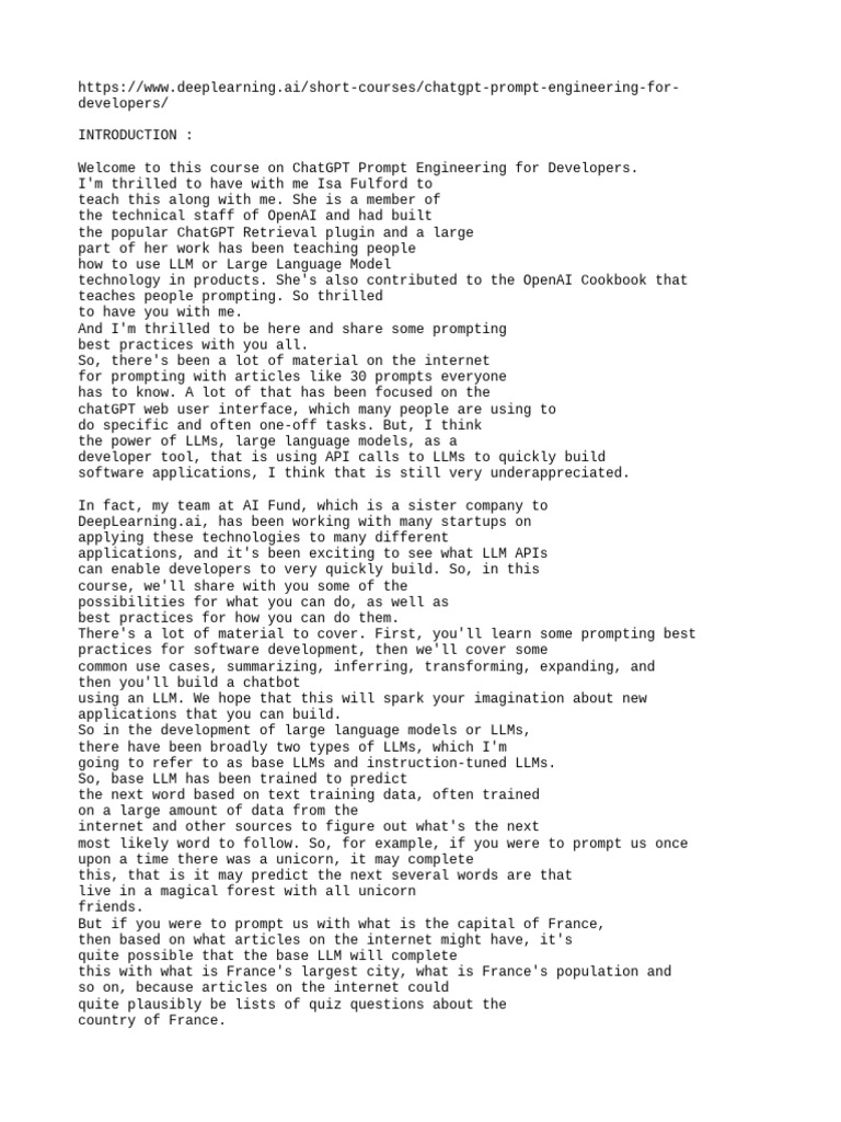 ChatGPT Prompt Engineering Course | PDF | Cybernetics | Systems Science