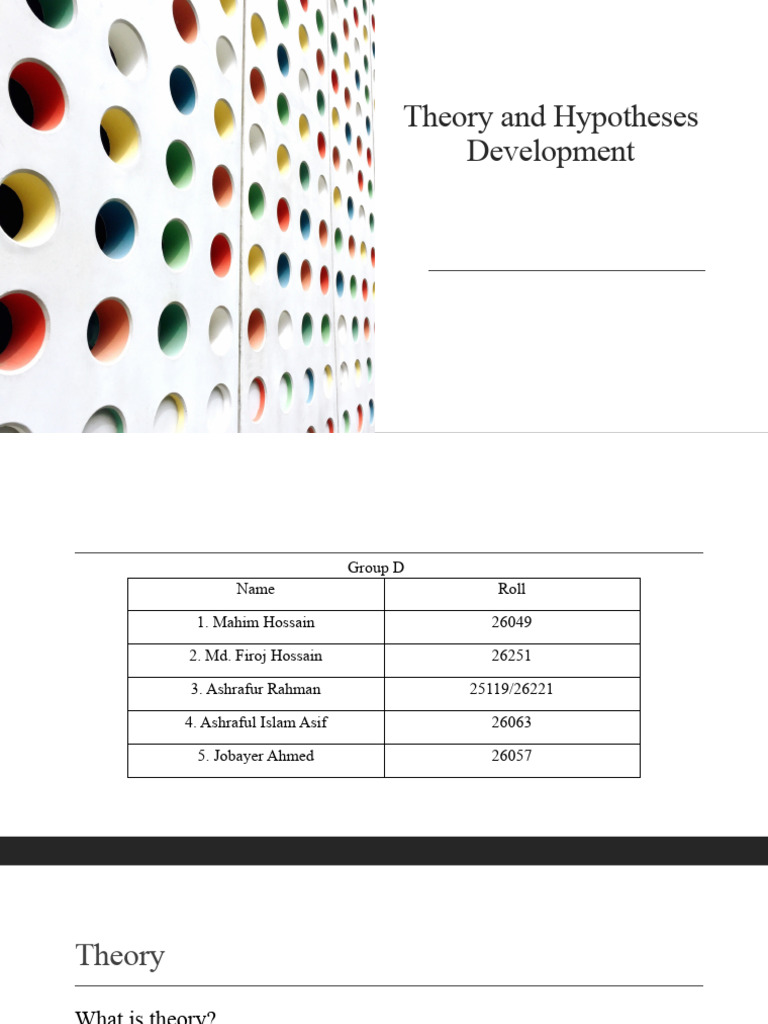 Hypothesis Development and Theory Insights | PDF | Hypothesis | Theory